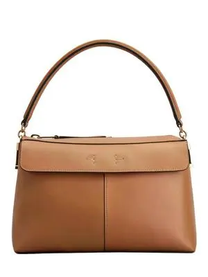 TOD'S Leather Boston Shoulder Bag - Brown