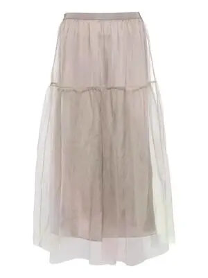 JNBY A-line Tulle Midi Skirt - Grey
