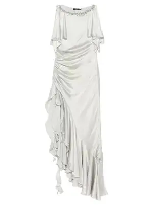 Amen Silk-satin Dress - Grey