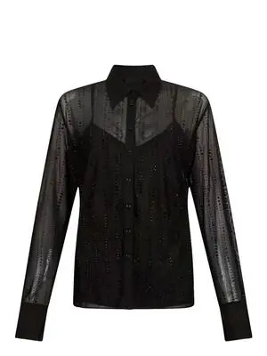 Liu Jo Button Down Tulle Shirt - Black