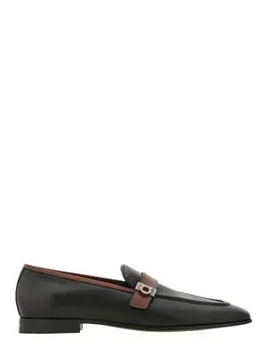 FERRAGAMO Gancini Hug-buckle Loafers - Brown