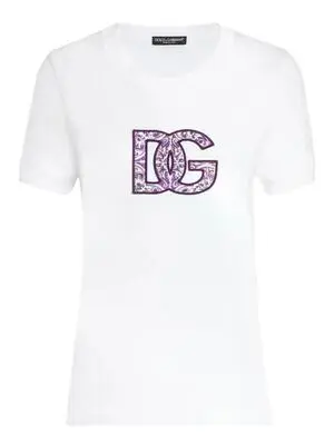 Dolce & Gabbana Logo-appliqué Cotton T-shirt - White