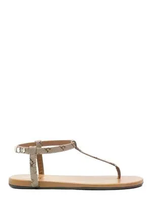 HERNO Logo-Print T-Bar Sandals