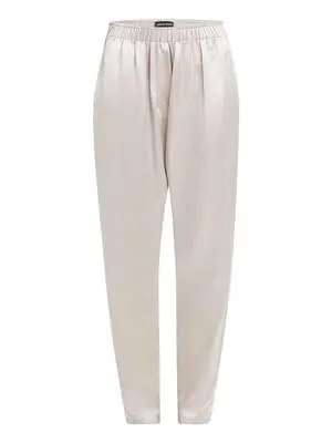 Giorgio Armani Pull-On Silk Trousers Silver