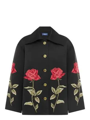 LEO LIN Leyna Embellished Rose Jacket - Black