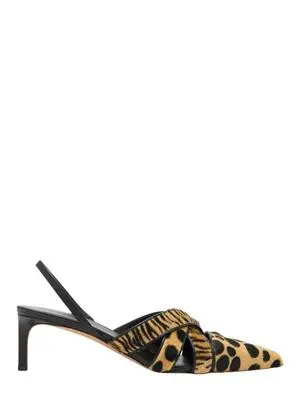 Ulla Johnson Tahlia Woven Kitten Heel - Animal Mixte