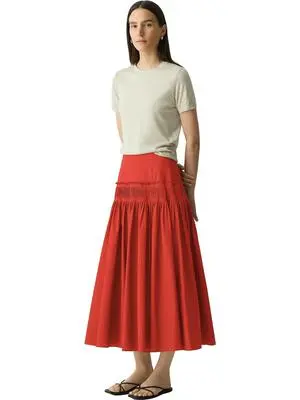 Theory Accordion Maxi Skirt - Poppy