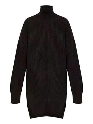 JIL SANDER Ribbed Turtleneck Sweater - Brown