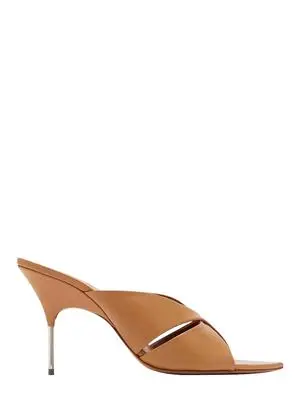 Amina Muaddi Cross-strap Heeled Sandals - Neutrals