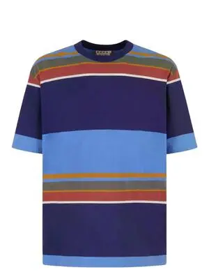Marni Striped Cotton T-shirt - Blue