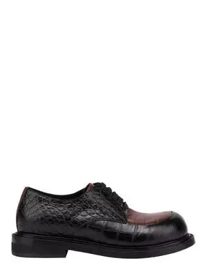 Moschino Crocodile-embossed Derby Shoes - Black