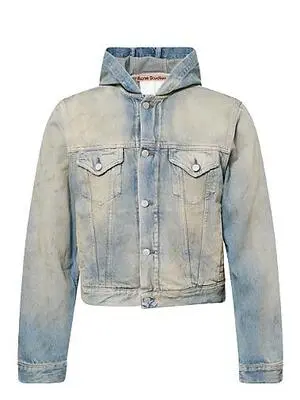 Acne Studios Hooded Denim Jacket - Mid Blue