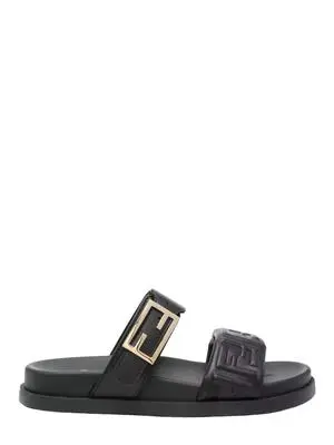 Fendi Nappa Leather Sandals - Black