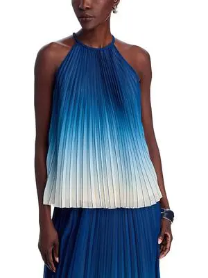UNGARO Raegan Pleated Top - Cosmic Blue