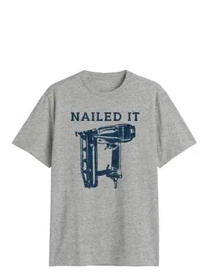 TRUE NATION BY DXL Big & Tall Nailed It Graphic Tee - Heather Grey