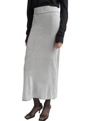 TOTÊME Long Knit Skirt - Grey Melange