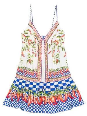 Farm Rio Printed Mini Dress - White