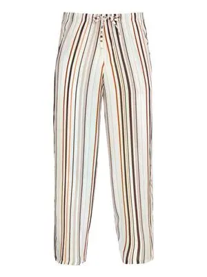AMIR SLAMA Striped Drawstring Trousers - White