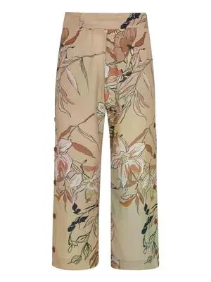 AMIR SLAMA Floral-print Trousers - Brown