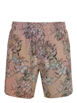 AMIR SLAMA Floral-print Swim Shorts - Brown