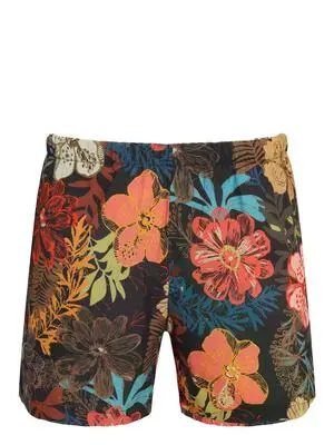 AMIR SLAMA Floral-print Swim Shorts - Black