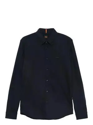 BOSS Logo-embroidered Shirt - Blue