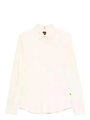 BOSS Logo-embroidered Cotton Shirt - Yellow
