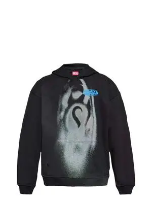 DIESEL Graphic-print Hoodie - Black