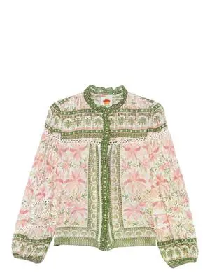 Farm Rio Floral-print Shirt - Pink