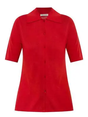 BY MALENE BIRGER Button-up Short-sleeve Cardigan - Red