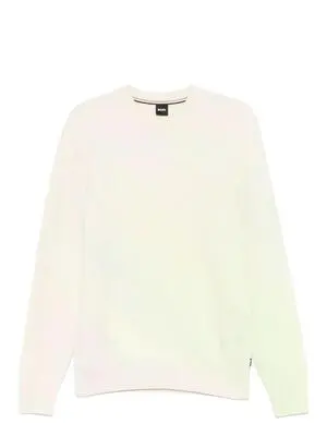 BOSS Crew Neck Cotton Sweater - Neutrals
