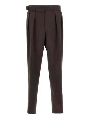 BOSS Linen-blend Trousers - Brown