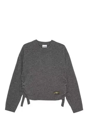 GANNI Ruched-detail Sweater - Grey