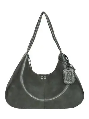 GANNI Leather Shoulder Bag - Grey