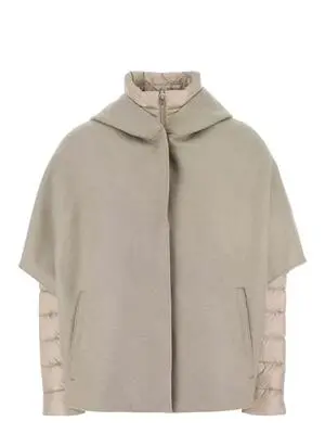 Herno Cape-style Padded Jacket - Neutrals