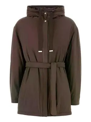 Herno Belted Hooded Jacket - Brown