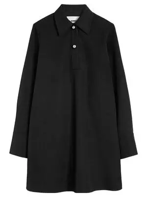JIL SANDER Wool Polo Dress - Black