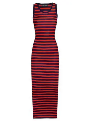 Dolce & Gabbana Ribbed Striped Dress - Purple