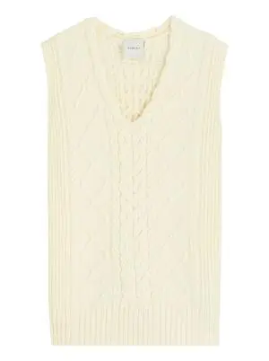 Varley Kay Cable-knit Vest - White