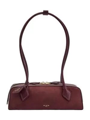 Alaïa Le Teckel Small Suede Shoulder Bag - Burgundy
