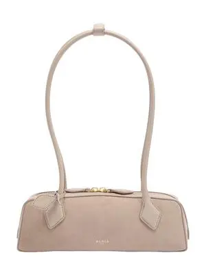 Alaïa Le Teckel Small Suede Shoulder Bag Sand