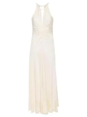 TWINSET Gathered-detail Maxi Dress - Neutrals