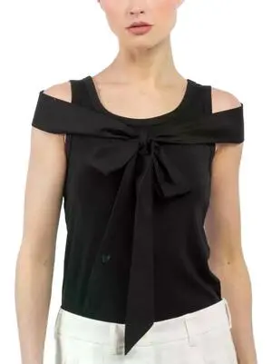 MAISON JEJIA Bow-detail Sleeveless Top - Black
