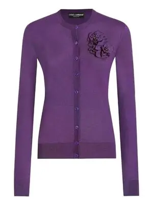 Dolce & Gabbana Silk Cardigan - Purple