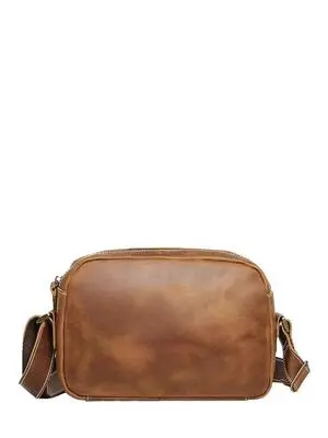 STEEL HORSE LEATHER Vintage Leather Crossbody Bag - Brown