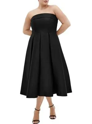 CITY CHIC Tiffany Strapless Fit & Flare Dress