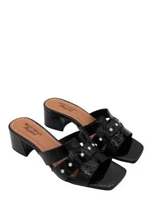 BOTTERO Studded Leather Slide Sandal Preto