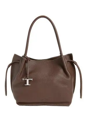 TOD'S Small Leather Bucket Bag - Marrone Africa
