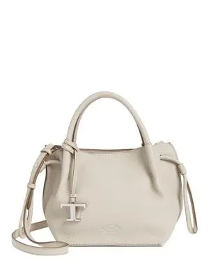 TOD'S Small Leather Bucket Bag - Mastice