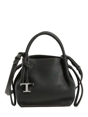 TOD'S Small Leather Bucket Bag - Nero